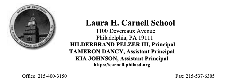 A Message From Our Principal – Laura H. Carnell School